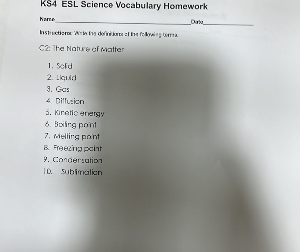 Instructions: Write the definitions of the | StudyX