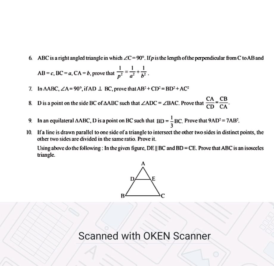6. ABC is a right angled triangle in which $ | StudyX