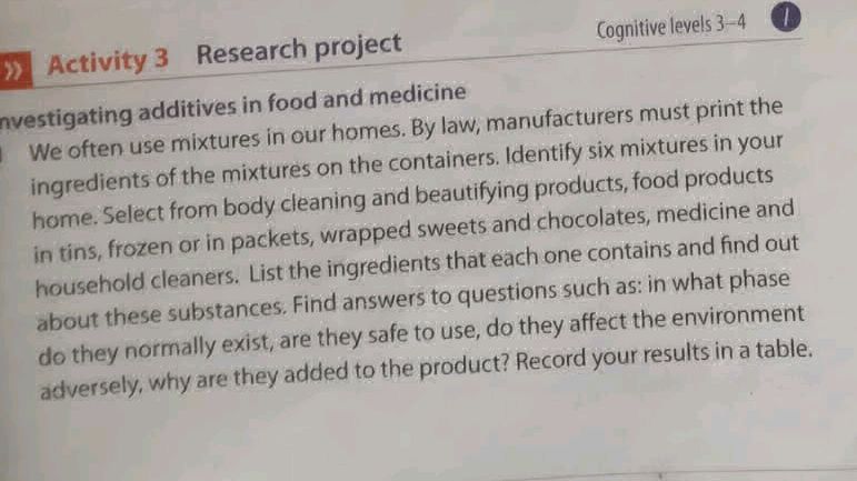 Identify six mixtures in your home. Select | StudyX