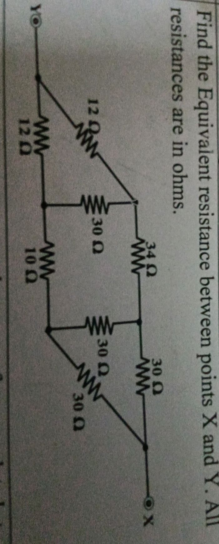 Find the Equivalent resistance between | StudyX