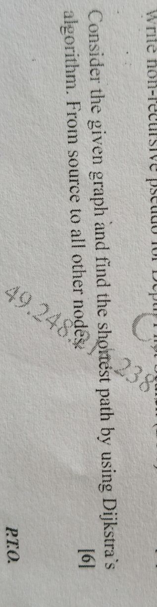 Consider the given graph and find the | StudyX