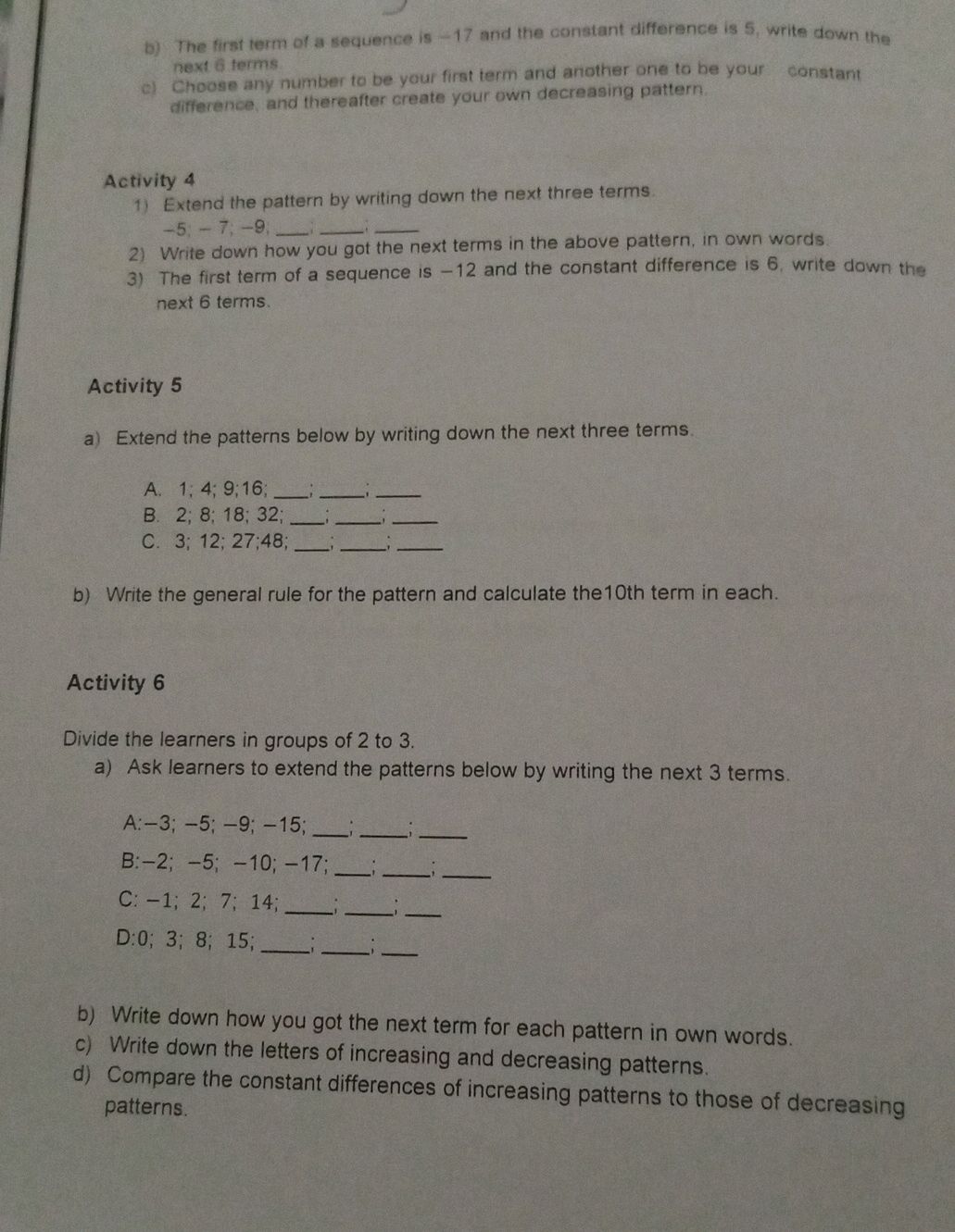 b) The first term of a sequence is -17 and | StudyX