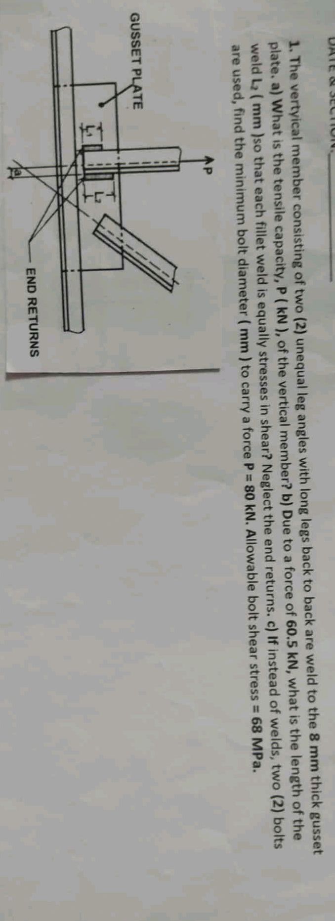 1. The vertyical member consisting of two | StudyX