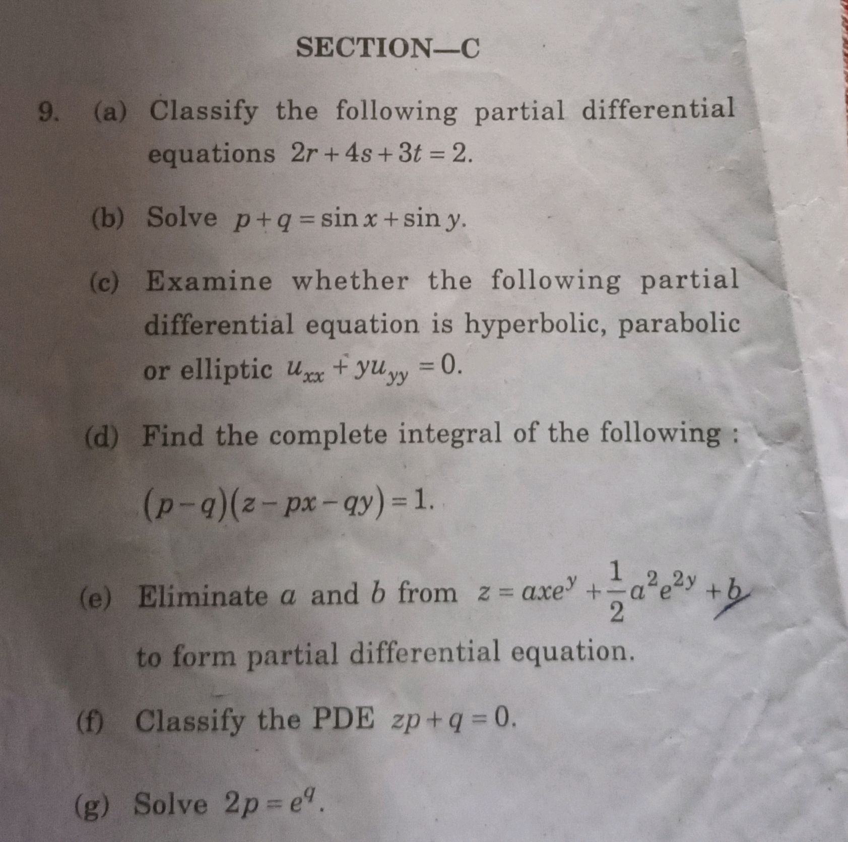 (a) Classify the following partial | StudyX
