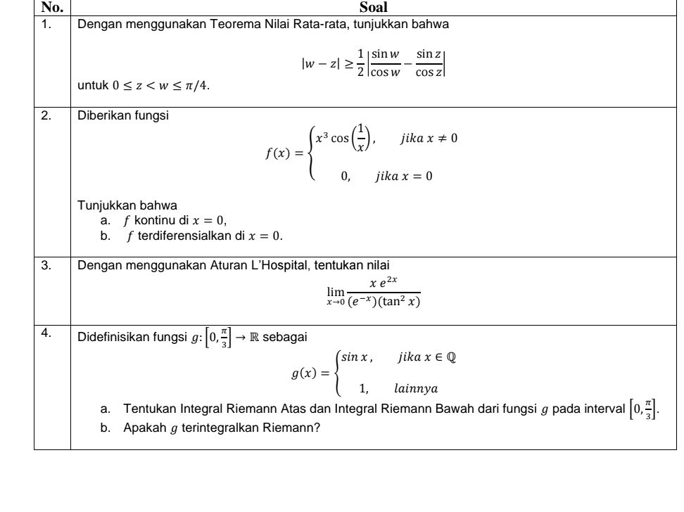 1. Dengan menggunakan Teorema Nilai | StudyX