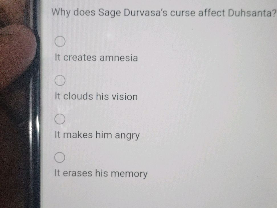 Why does Sage Durvasa's curse affect | StudyX