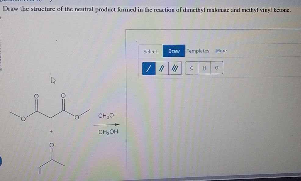 Draw the structure of the neutral product