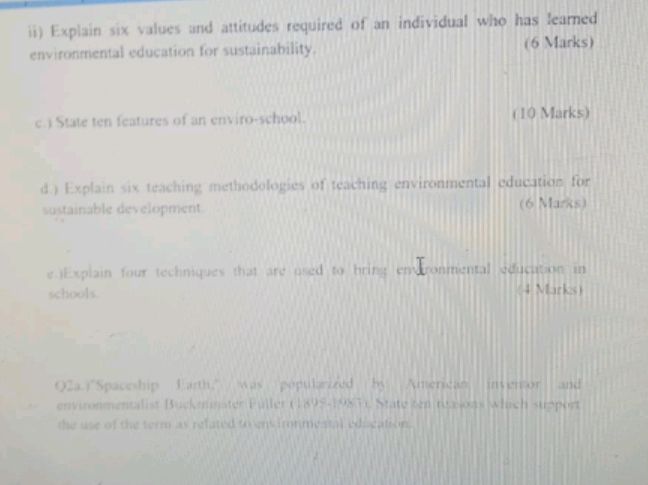 ii) Explain six values and attitudes | StudyX