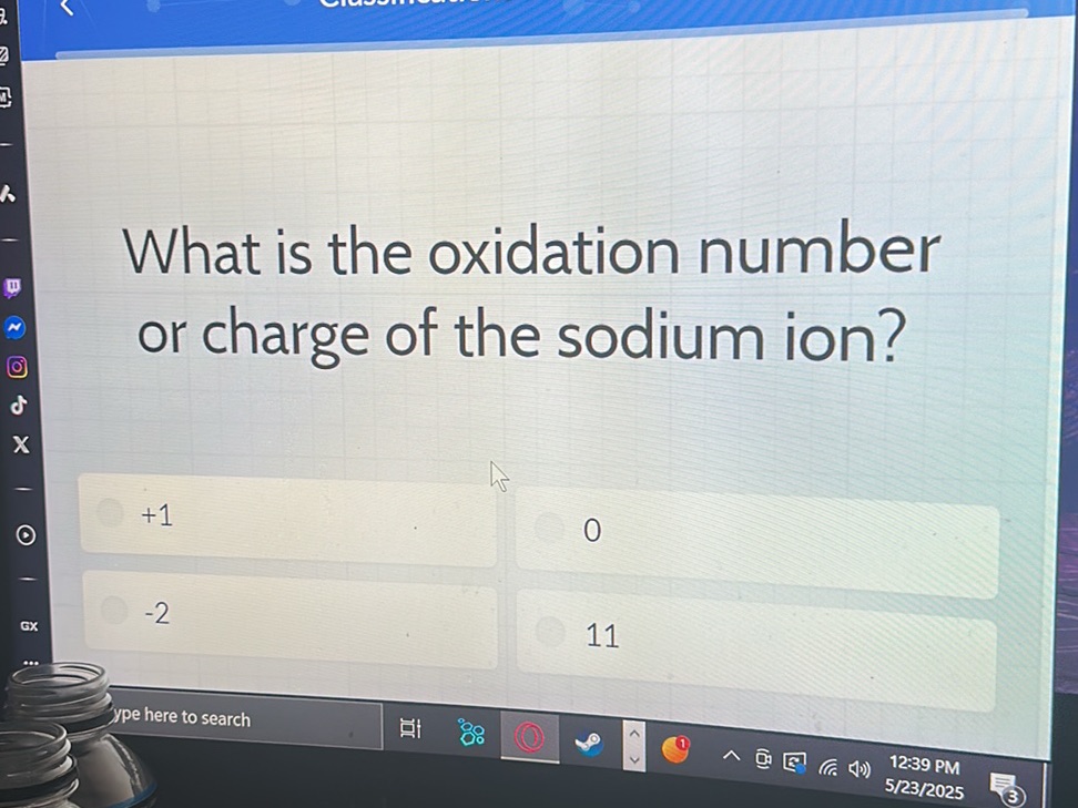 What is the oxidation number or charge of | StudyX