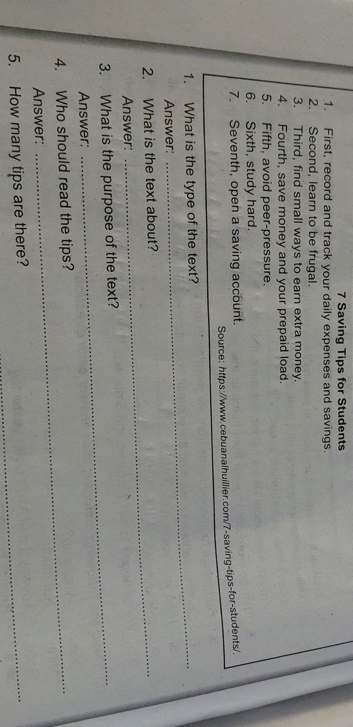 1. What is the type of the text? Answer: | StudyX