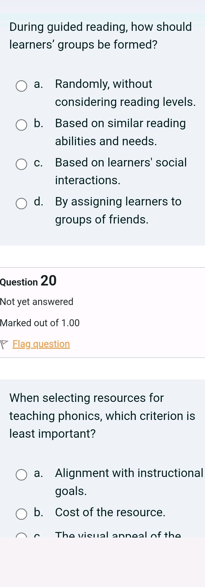 During guided reading, how should learners' | StudyX