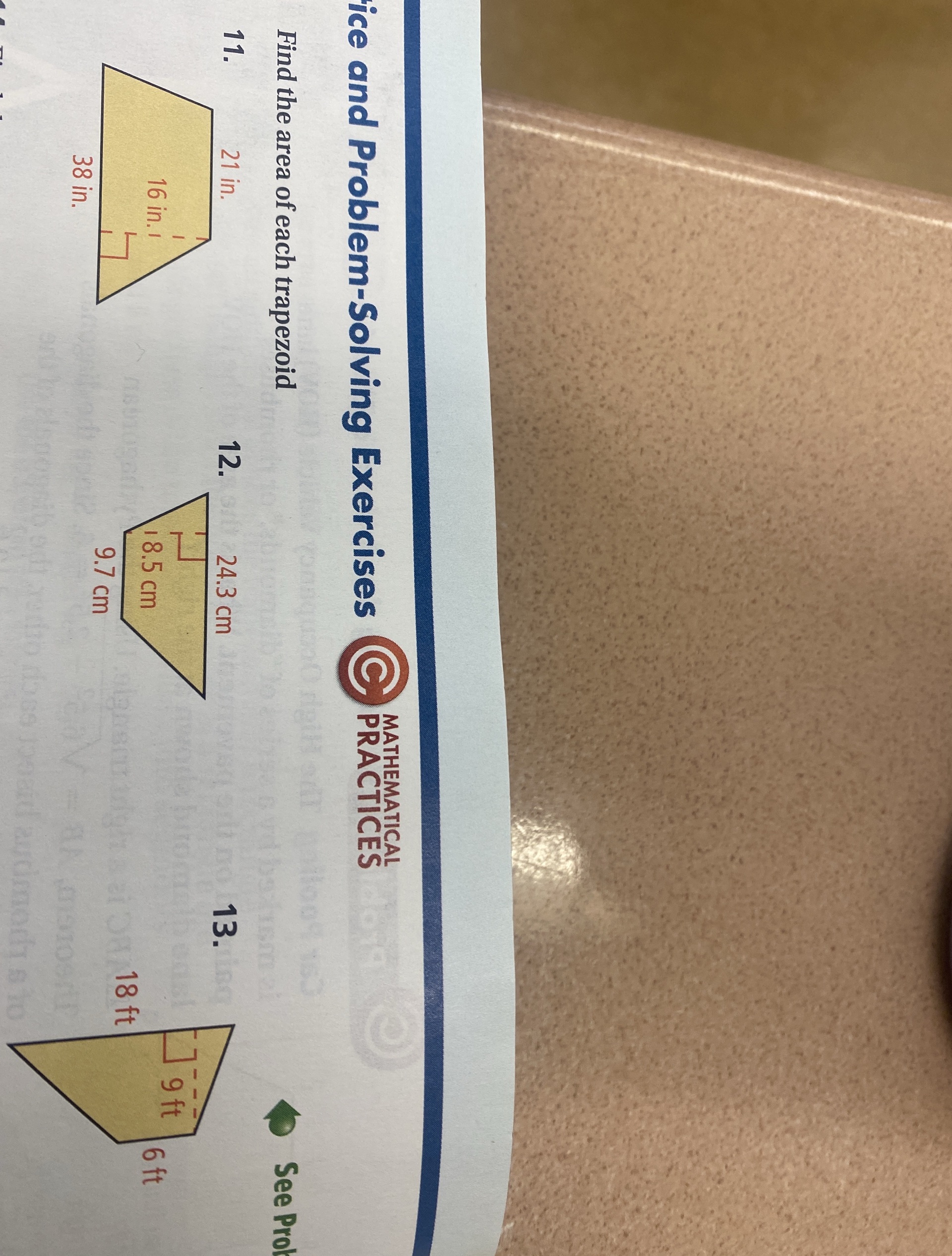 Find the area of each trapezoid. 11. 12. | StudyX