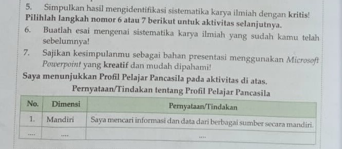 5. Simpulkan hasil mengidentifikasi | StudyX