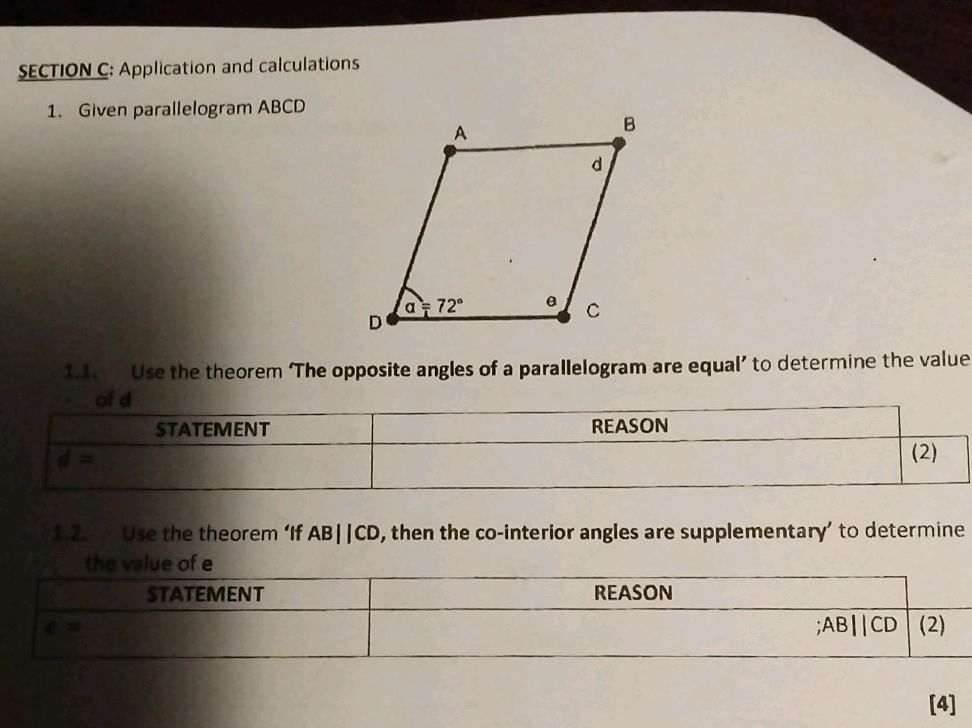 1. Given parallelogram ABCD 1.1. Use the | StudyX