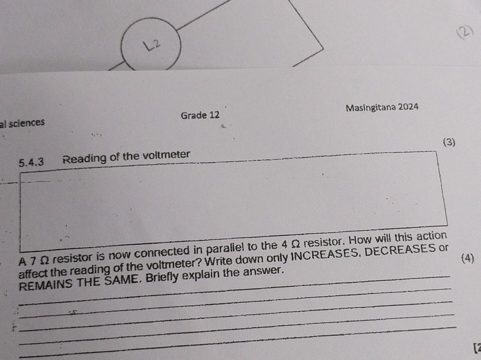 A 7 $ $ resistor is now connected in | StudyX