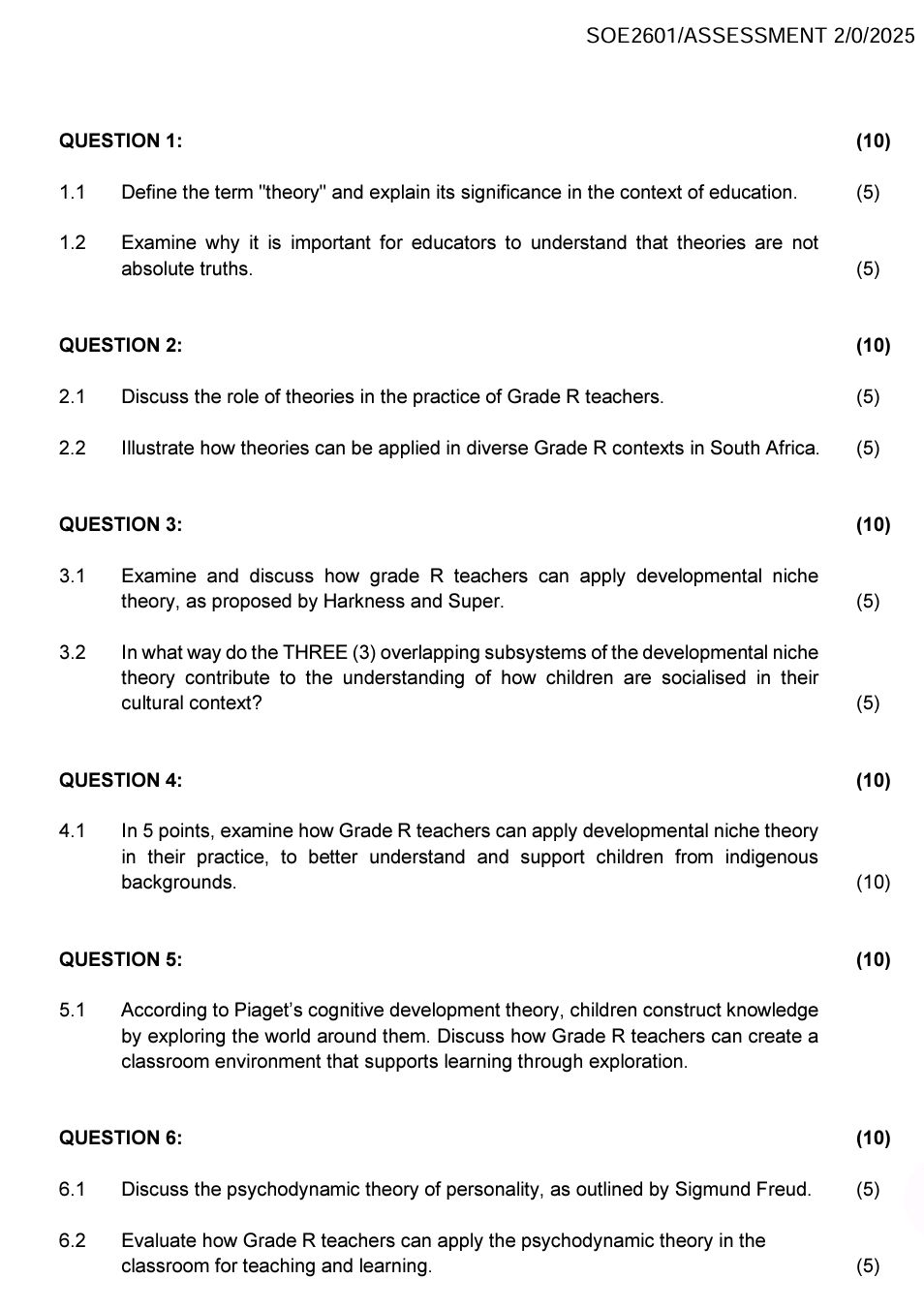 QUESTION 1: 1.1 Define the term "theory" | StudyX