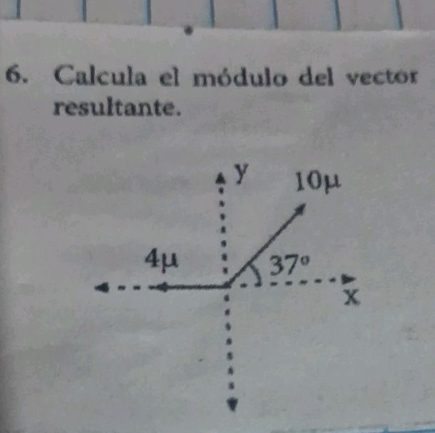 6. Calcula el módulo del vector resultante. | StudyX