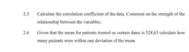 2.5 Calculate the correlation coefficient of | StudyX