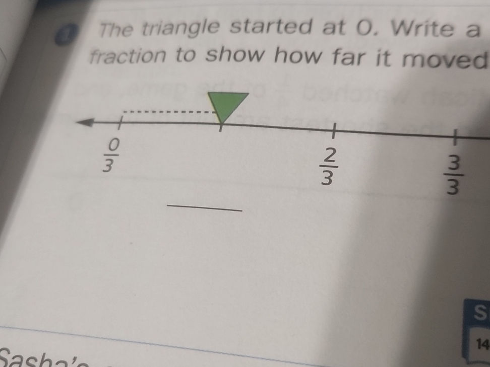 The triangle started at O. Write a fraction | StudyX