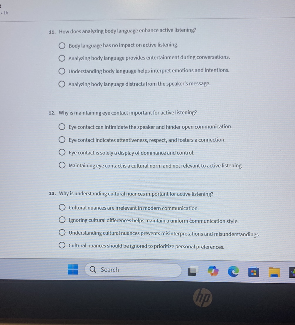 11. How does analyzing body language enhance | StudyX