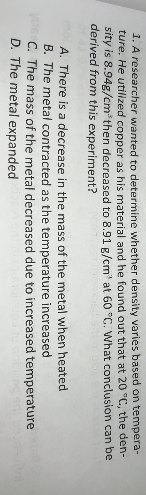 1. A researcher wanted to determine whether | StudyX