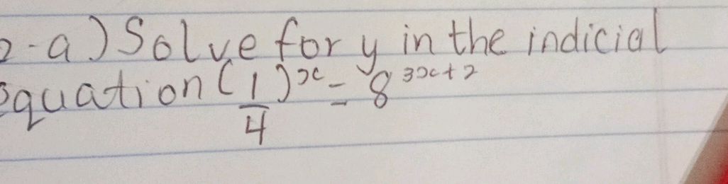 2-a) Solve for y in the indicial equation $( | StudyX