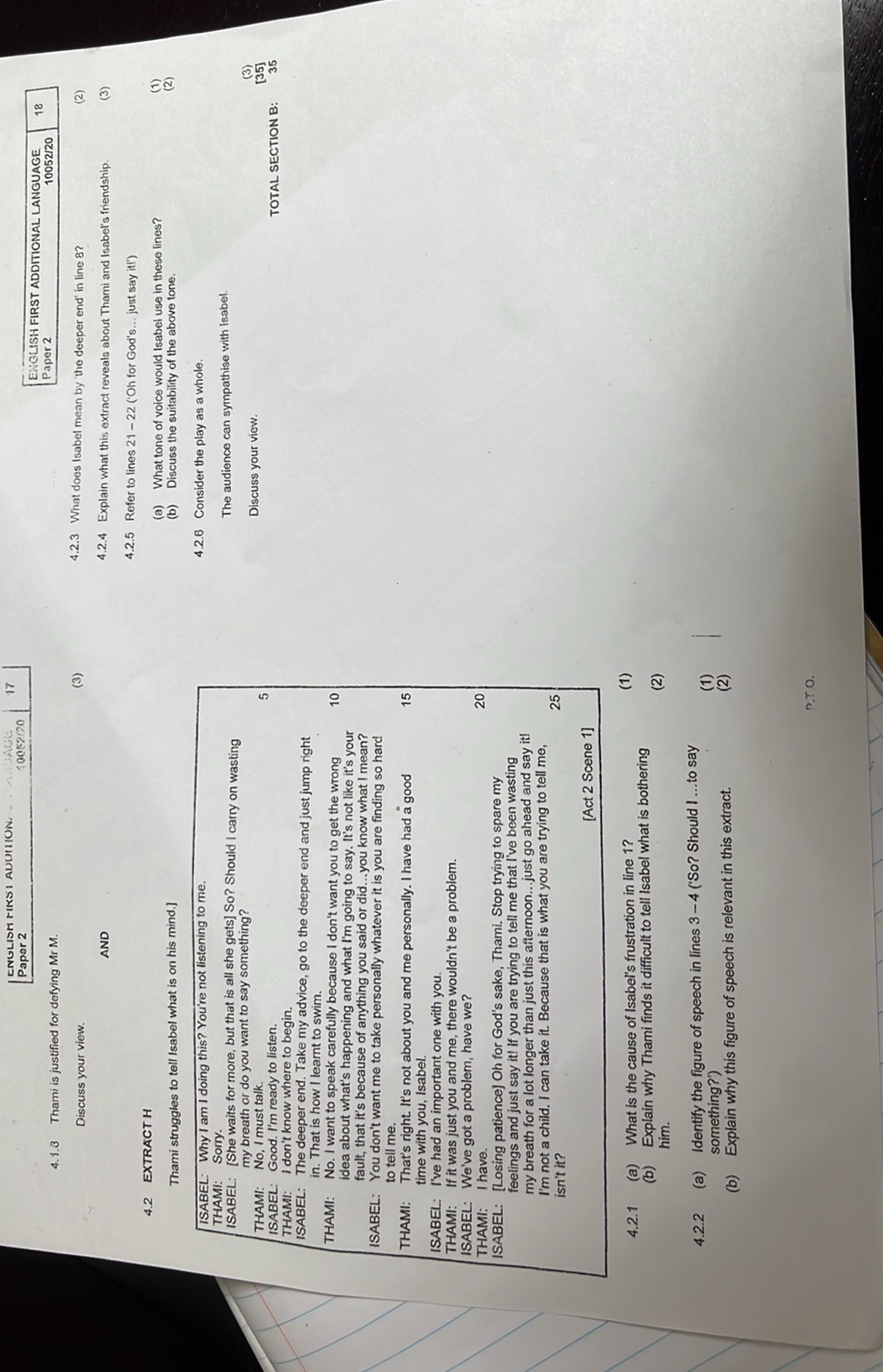 4.2 EXTRACT H Thami struggles to tell | StudyX
