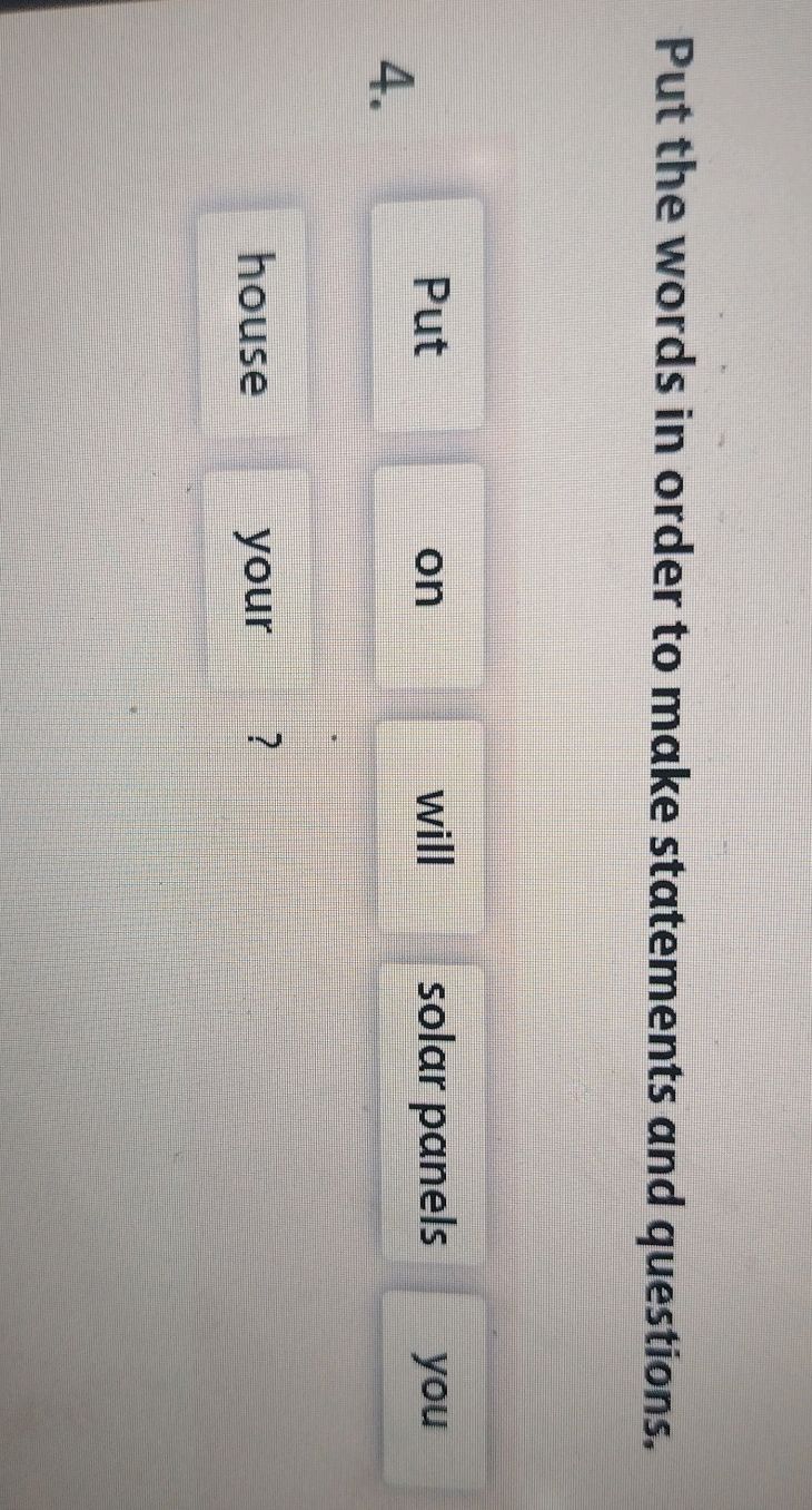 Put the words in order to make statements | StudyX