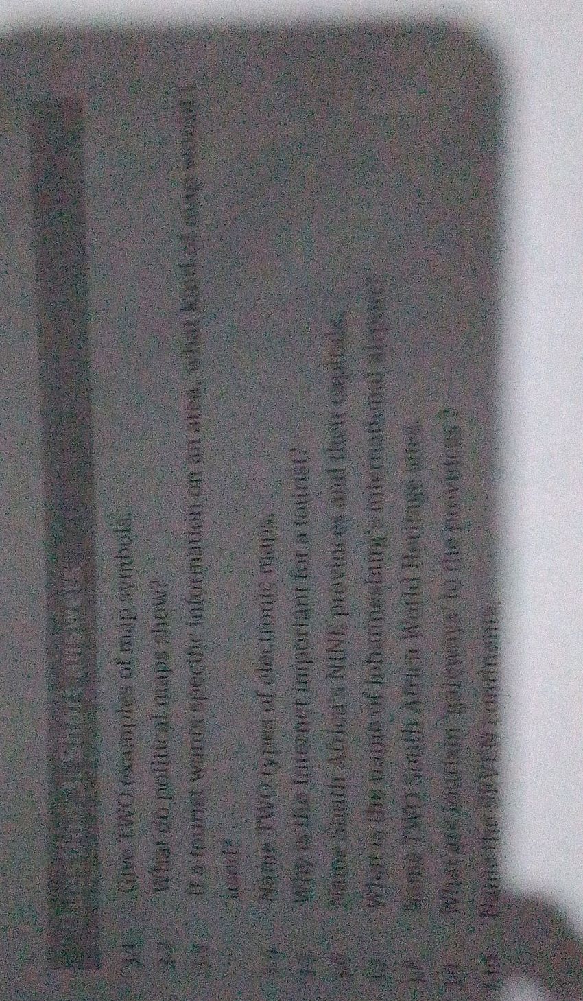 Give TWO examples of map symbols. What do | StudyX