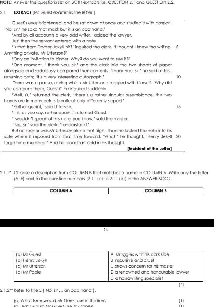 2.1 EXTRACT [Mr Guest examines the letter.] | StudyX