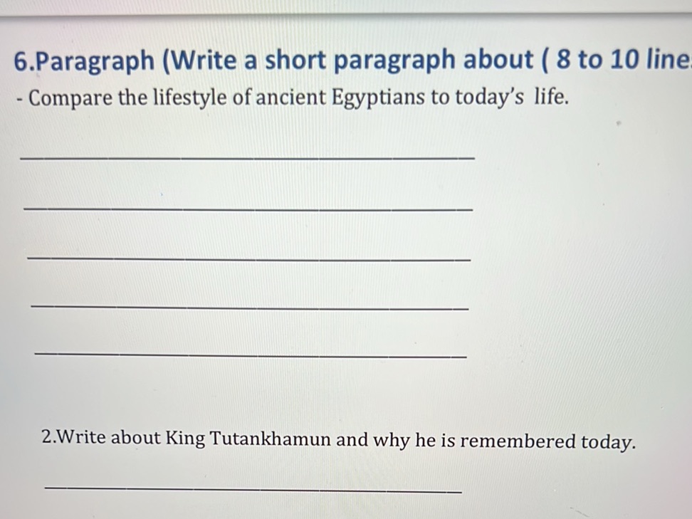 Paragraph (Write a short paragraph about (8
