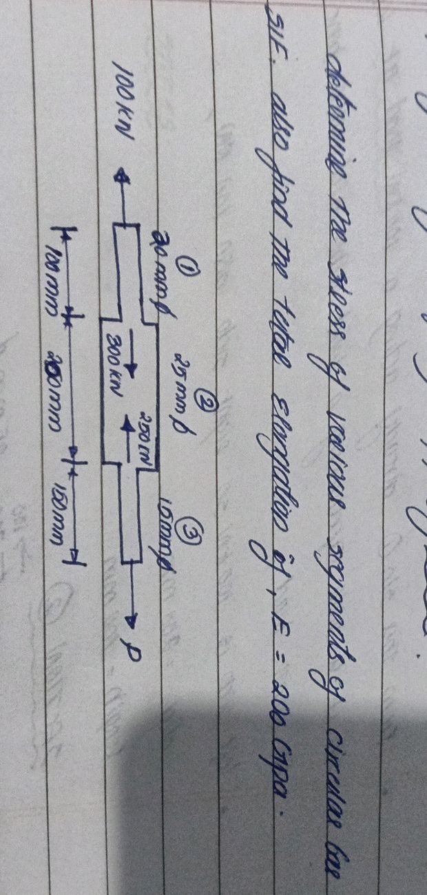 determine the stress of various segments of | StudyX