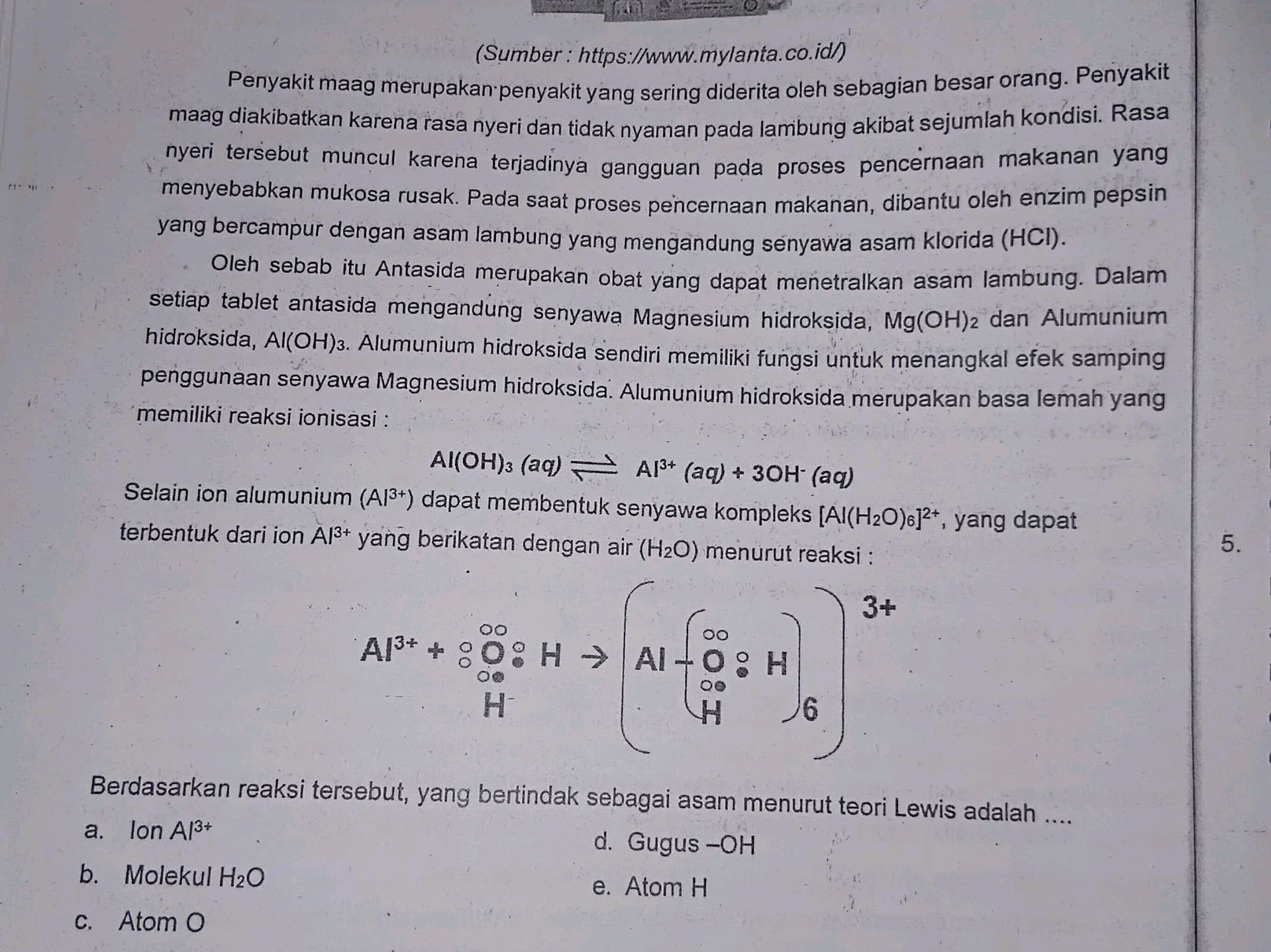 Berdasarkan reaksi tersebut, yang bertindak | StudyX