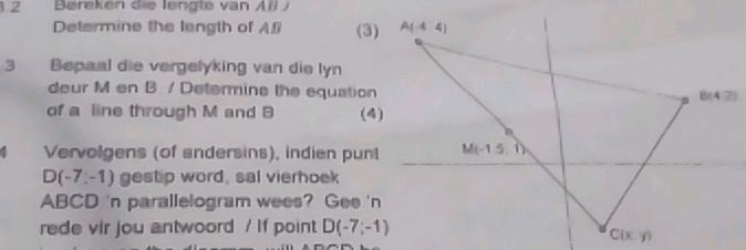 3. 2 Bereken die lengte van AB / Determine | StudyX