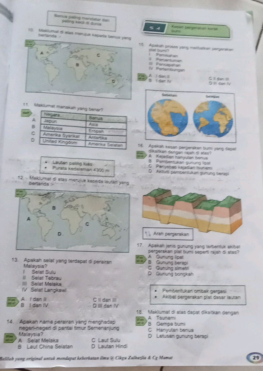 10. Maklumat di atas merujuk kepada benua | StudyX