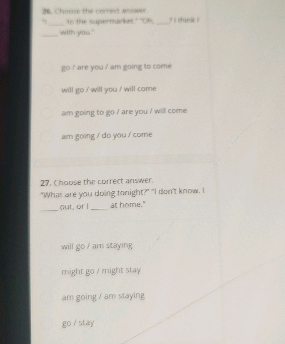 26. Choose the correct answer. " to the | StudyX