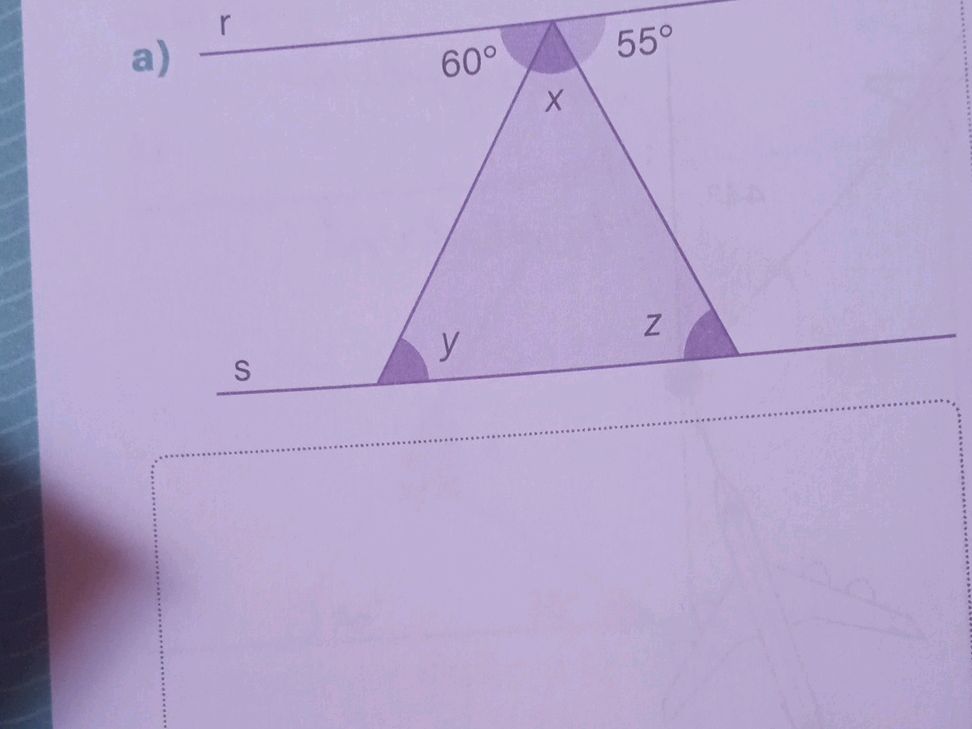 a) In the diagram, two parallel lines, r | StudyX