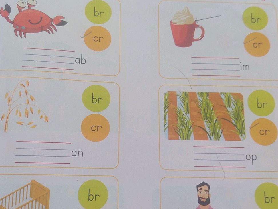 Complete the words using 'br' or 'cr'. * | StudyX