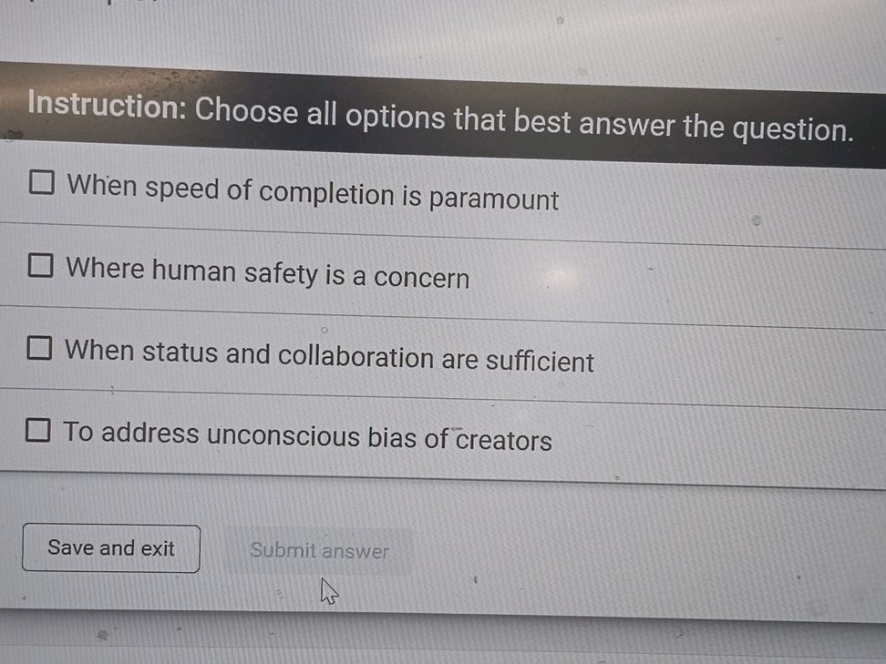 Instruction: Choose all options that best | StudyX