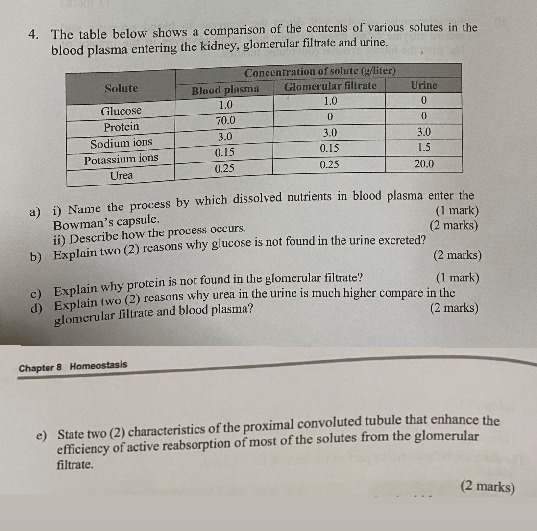 4. The table below shows a comparison of the | StudyX