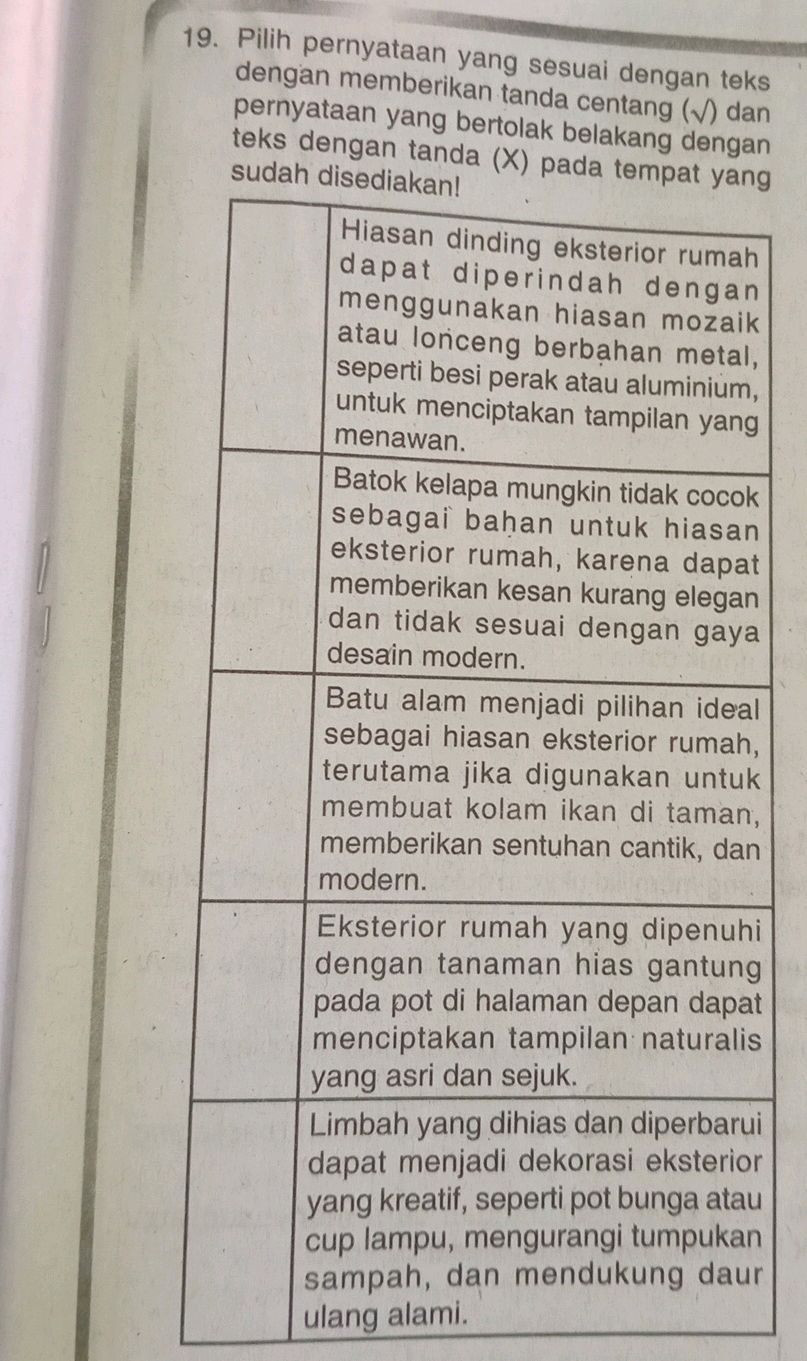 19. Pilih pernyataan yang sesuai dengan teks | StudyX