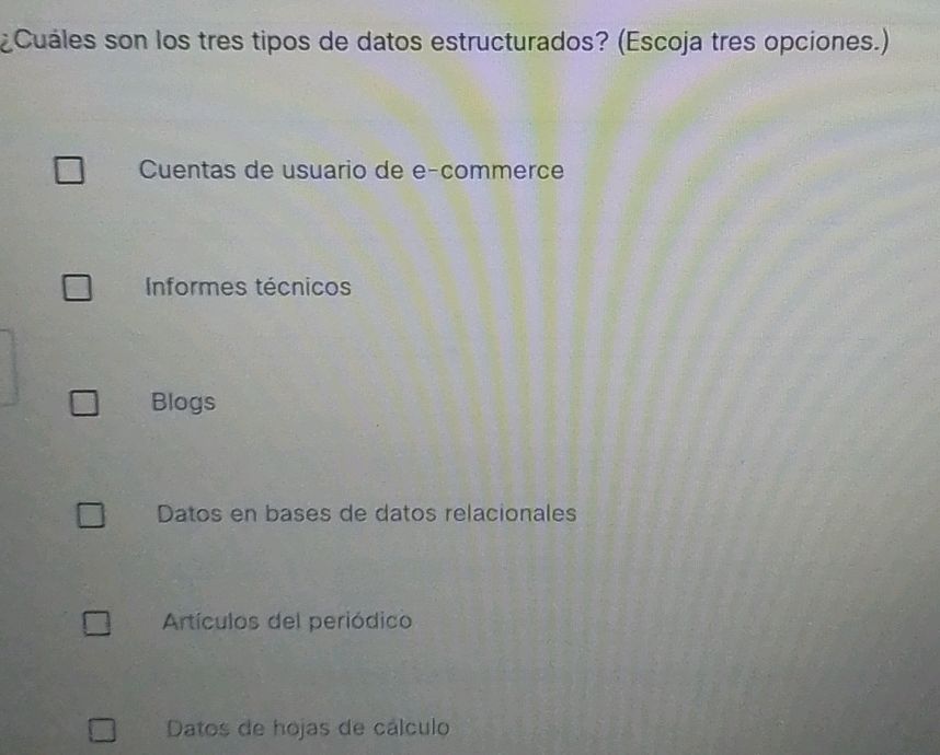 ¿Cuáles son los tres tipos de datos | StudyX