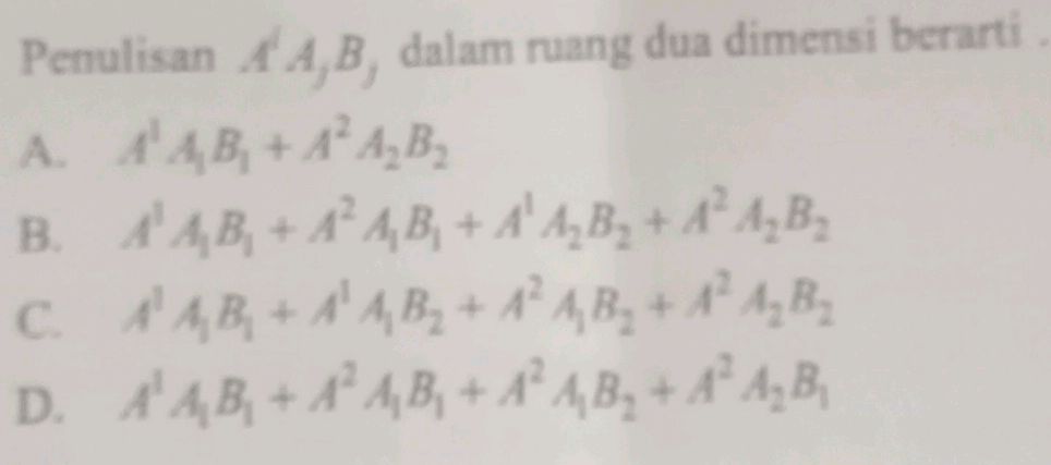Penulisan $A^1A_1B_1$ dalam ruang dua | StudyX