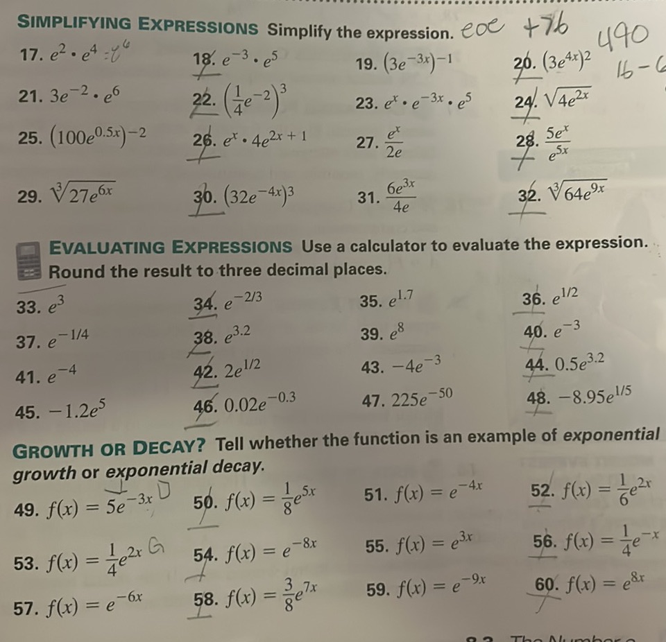 Simplify the expression: 17. $e^2 e^4 | StudyX