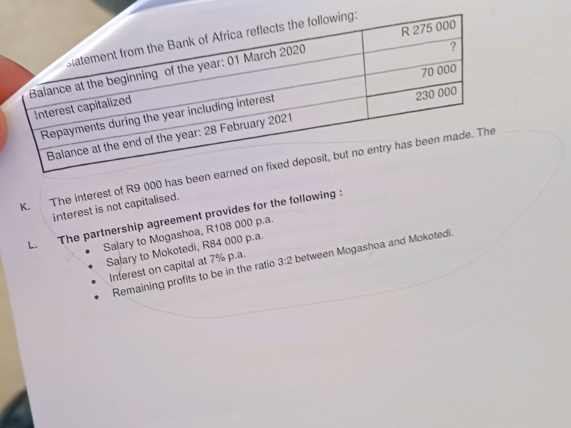 statement from the Bank of Africa reflects | StudyX