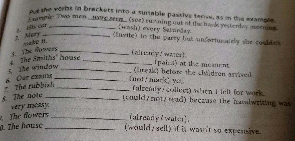 Put the verbs in brackets into a suitable | StudyX