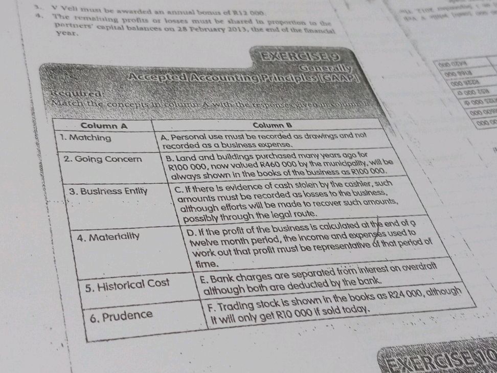 Required: Match the concepts in column A | StudyX