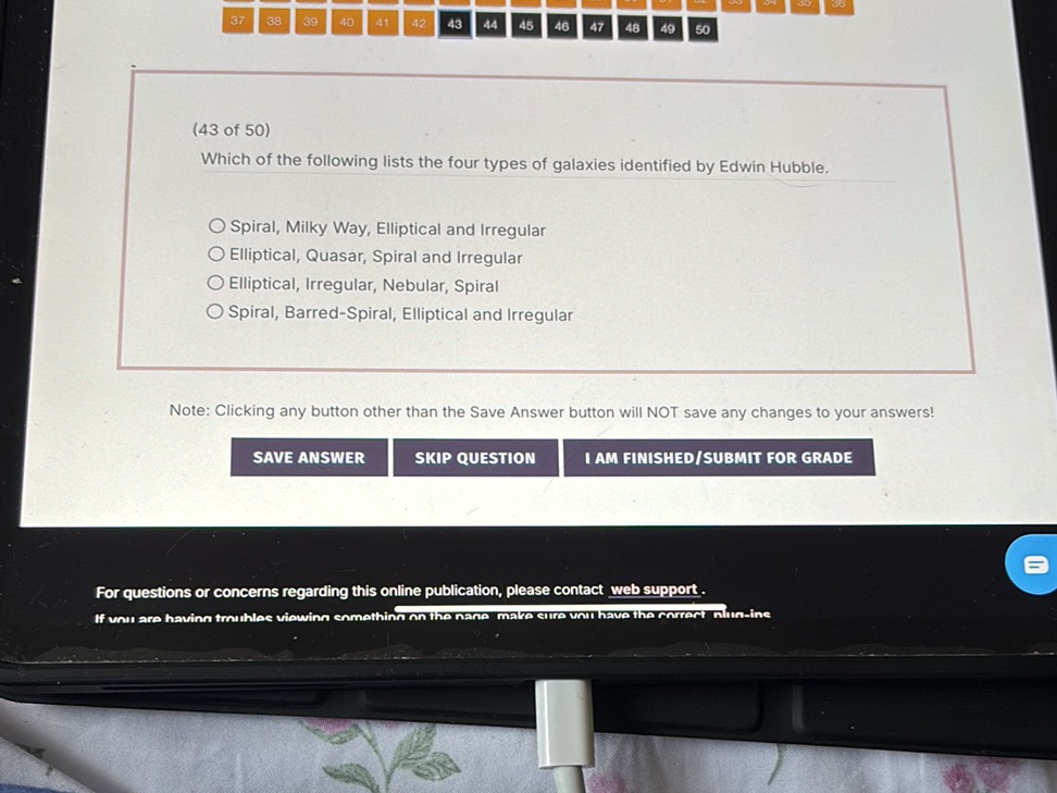 (43 of 50) Which of the following lists the | StudyX
