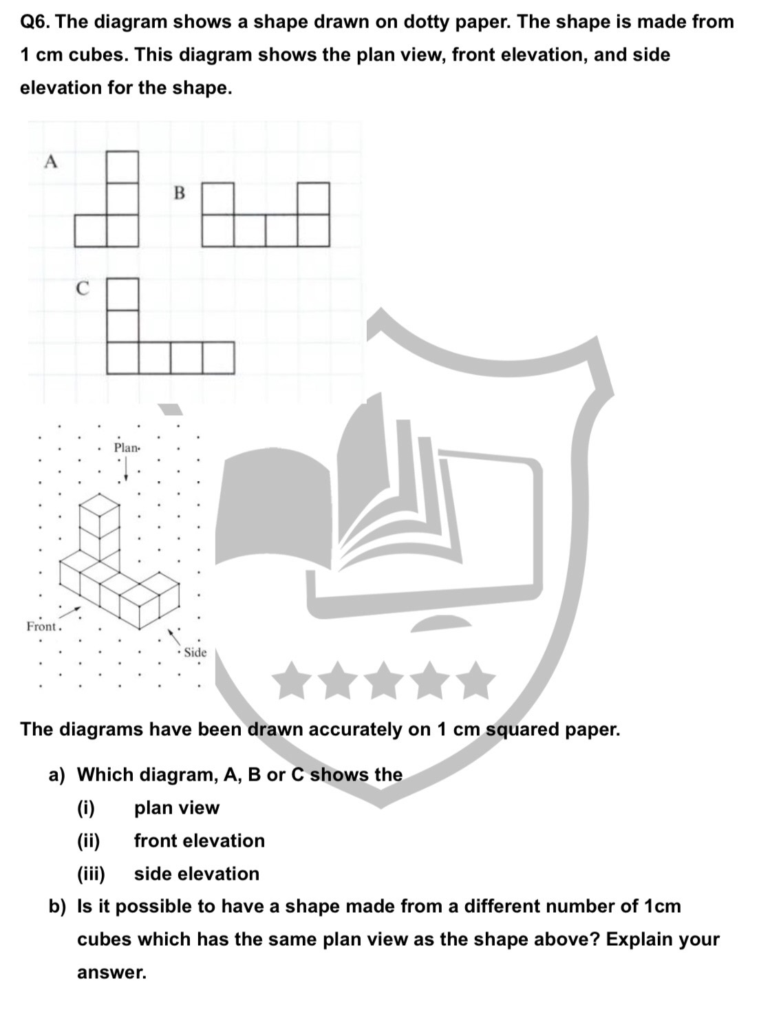 Q6. The diagram shows a shape drawn on dotty | StudyX