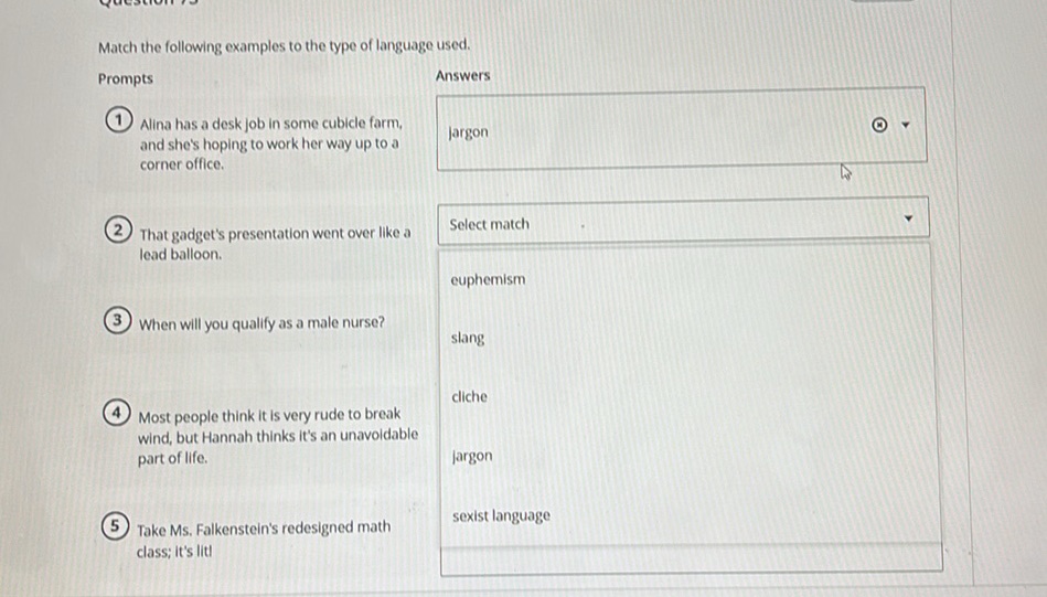 Match the following examples to the type of